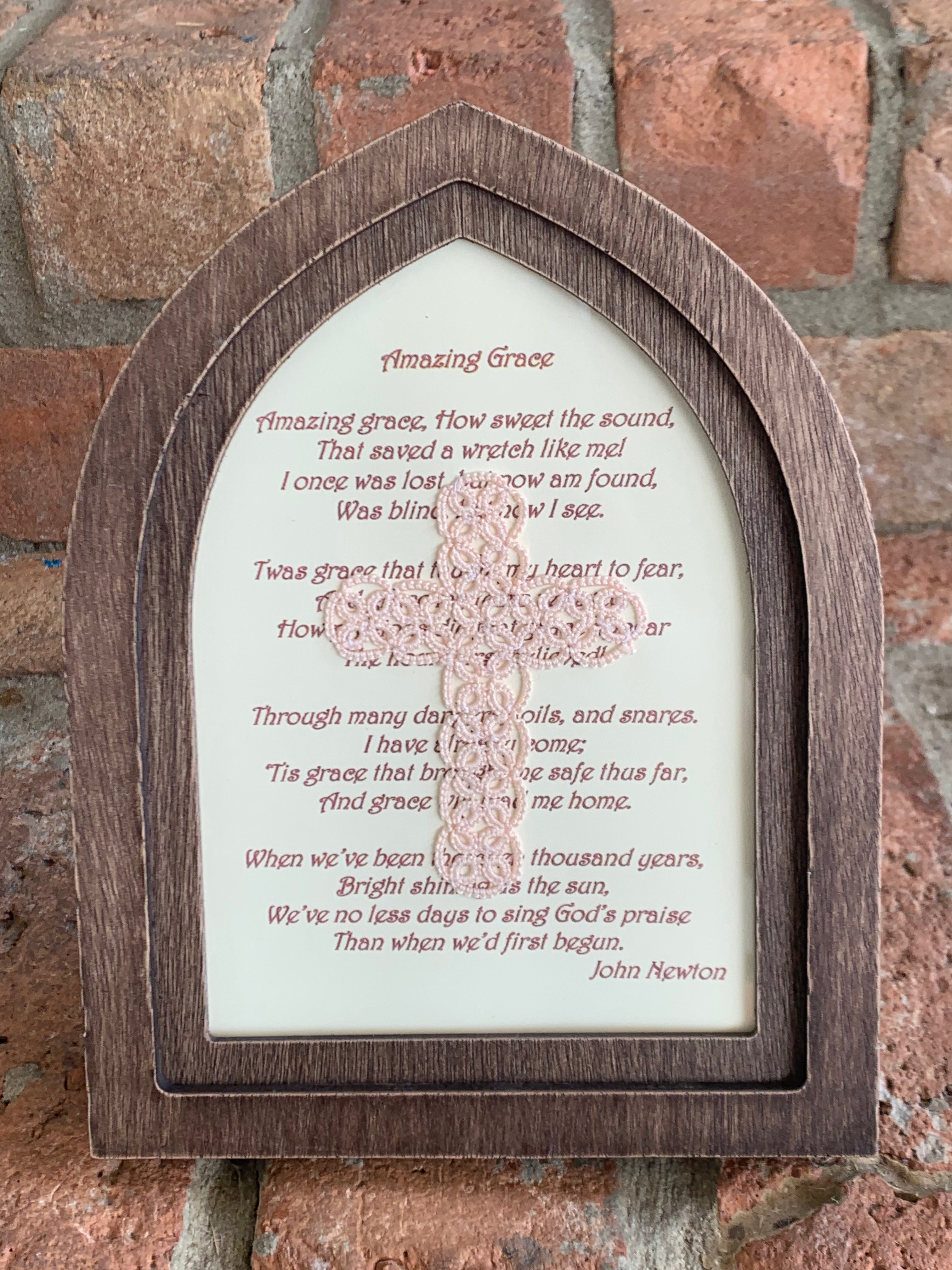 Amazing Grace - Wood Church Frame – Tatting by Christy